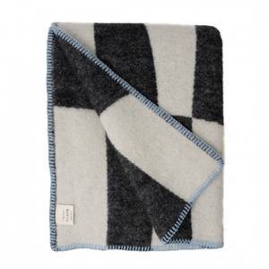 Ullpledd BØLGE sort/hvit - Kaffedilla